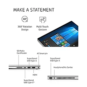 HP Pavilion x360 14 2-in-1 Laptop, 10th Generation Intel Core i5-10210U Processor, 8 GB Ram, 512 GB SSD Storage, 14” Full HD Touch Screen, Windows 10 Home, Backlit Keyboard (14-dh1021nr, 2020)