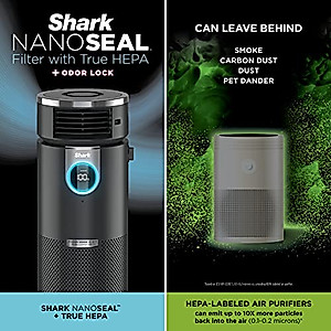 Shark HC451 3-in-1 Clean Sense Air Purifier, Heater & Fan, HEPA Filter, 500 Sq Ft, Oscillating, Small Room, Bedroom, Office, Captures 99.98% of Particles for Clean Air, Dust, Smoke & Allergens, Black