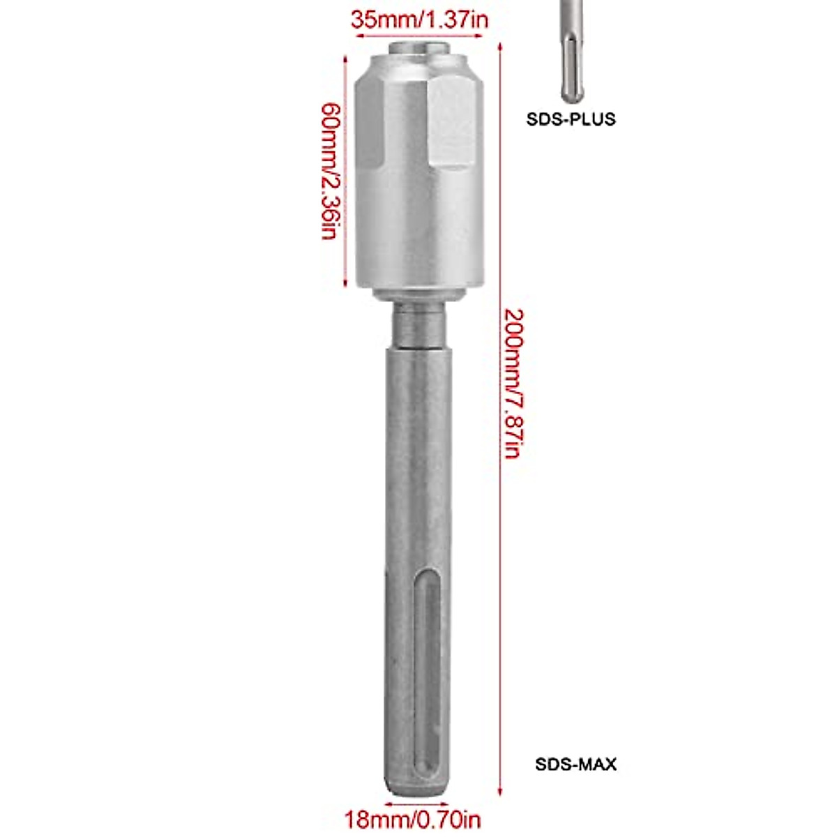 SDS Max to SDS Plus Adapter, 40 Chrome Steel Hammer Drill Adaptor for Rotary Hammers Connection SDS-Max to SDS-Plus Impact Drill Converter Shank Quick Tool