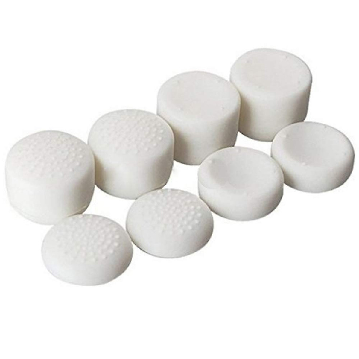 8 Pcs Heightened Soft Silicone Anti-Slip Analog Joystick Thumb Grip Stick Cap Cover Case Skin Skid Heighten for Playstation 4 PS4 PS3 Xbox Controller (White)