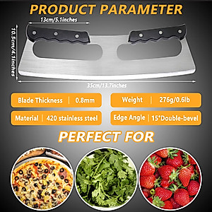 MS WGO Pizza Cutter Rocker Knife Pizza Slicer Kitchen Tools, Stainless Steel Large Pizza Cutter Wheel With Plastic Cover Baking Tools Accessories,Dishwasher Safe