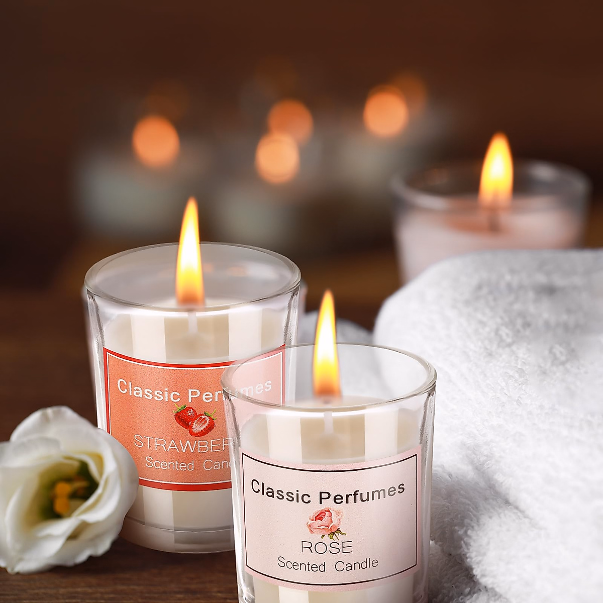 MTLEE 24 Pieces Candles for Home Scented Candles Gift Set for Women Bulk 6 Fragrances 1.8 oz Long Lasting Aromatherapy Jar Candles for Teacher Birthday Thanksgiving Anniversary Christmas