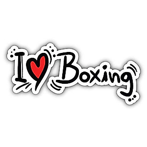 DG Graphics I Love Boxing Slogan Art Decor 6'' x 3'' Magnet Vinyl Magnetic Sheet for Lockers, Cars, Signs, Refrigerator