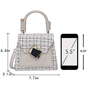 Goodbag Women Crocodile Pattern Leather Clutch Purse Detachable Shoulder Strap Tote Handbag, Coffee