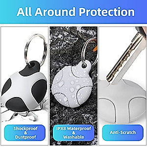AirTag Holder, Waterproof Airtag Keychain 2 Pack, All-Around Protective Air Tag Case for Dog Cat Collar, Kids, Pets