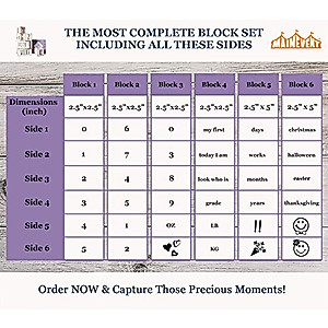 Baby Monthly Milestone Blocks Baby Girls Boy USA Certified Safe Month Baby Milestone Blocks, Rae Dunn Inspired Age Baby Month Baby Props, Best Baby Gifts Baby Shower, Baby Photo Props Photoshoots