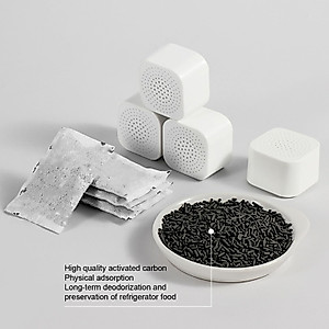 Meideli Activated Charcoal Fridge Deodorizer 12pcs Refrigerator Deodorizer Adhesive Activated Carbon Kitchen Cabinet Pantry Fridge Freezer Odor Eliminator Absorber Box 12pcs