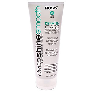 RUSK Deepshine Smooth Keratin Care Deep-Penetrating Treatment, Sodium-Chloride-Free, Color-Safe, Deep Penetrating Restructuring Treatment, Delivers Surface-Smoothing Conditioning, 7.05 Ounce (Pack of 1)