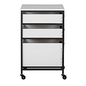 Sew Ready Charcoal/White 27" H 3-Drawer Mobile Storage Organizer Cart for Bathroom, Kitchen, Crafts, Home Office or Laundry Rooms