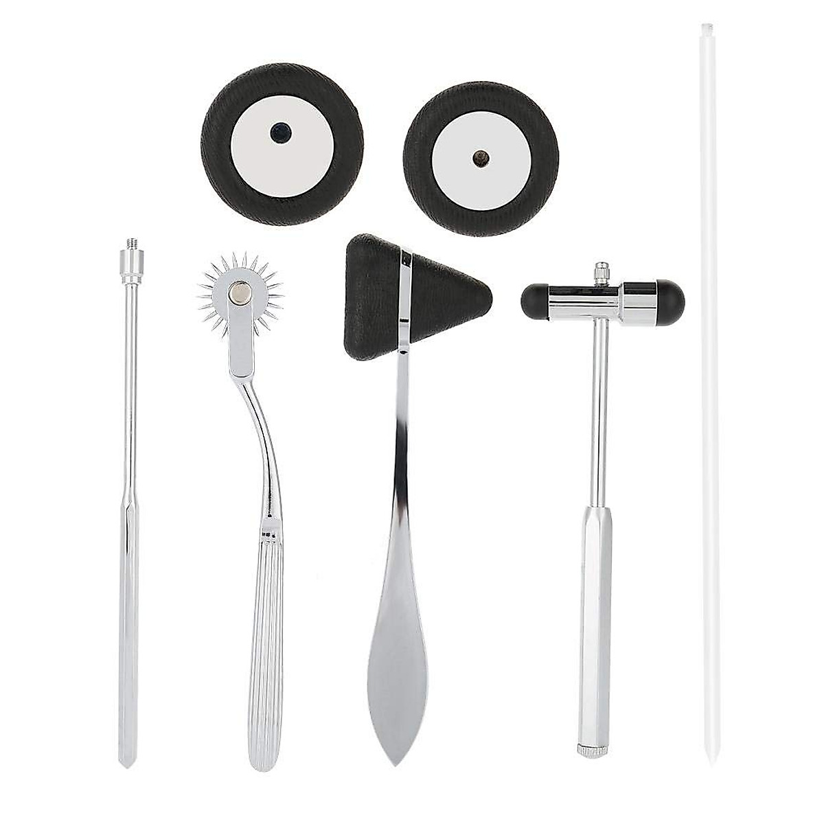 5 in 1 Neurological Hammer Muscle Reflex Diagnostic Hammer Health Care Kit, Triangle Hammer+Metal Hammer+ Plastic Rod Hammer+T-shaped Hammer+Gore Wheel