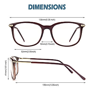 Happy Store CN79 High Fashion Metal Temple Horn Rimmed Clear Lens Eye Glasses,Brown