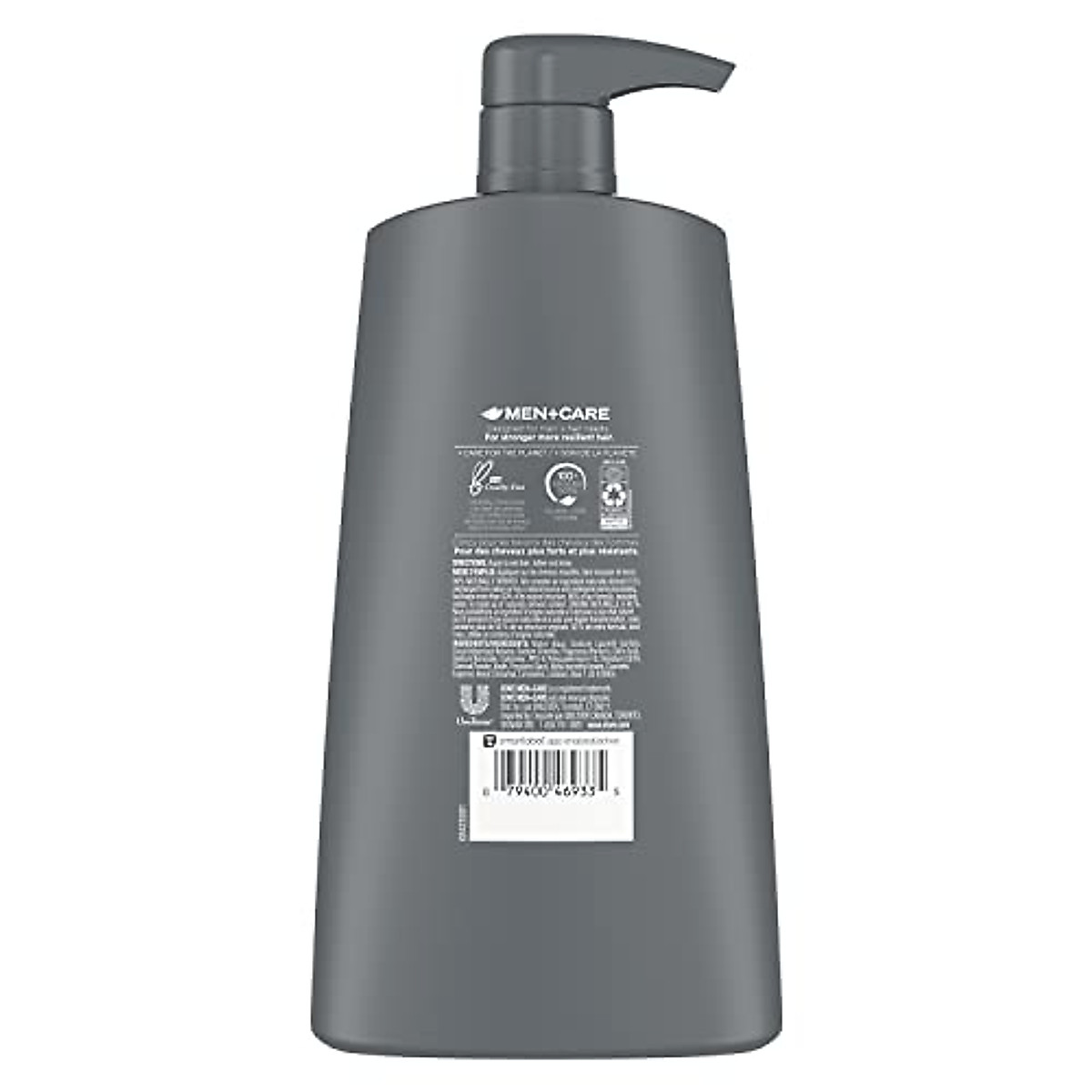 DOVE MEN + CARE Shampoo Charcoal + Clay 3 Count For Healthy-Looking Hair Naturally Derived Plant Based Cleansers 25.4 oz