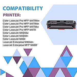 inkalfa 414A Toner Cartridges 4 Pack (with Chip) Compatible Replacement for HP 414A 414X W2020A W2020X Work for HP Color Pro MFP M479fdw M479fdn M454dw M454dn M479 M454 Printer Toner