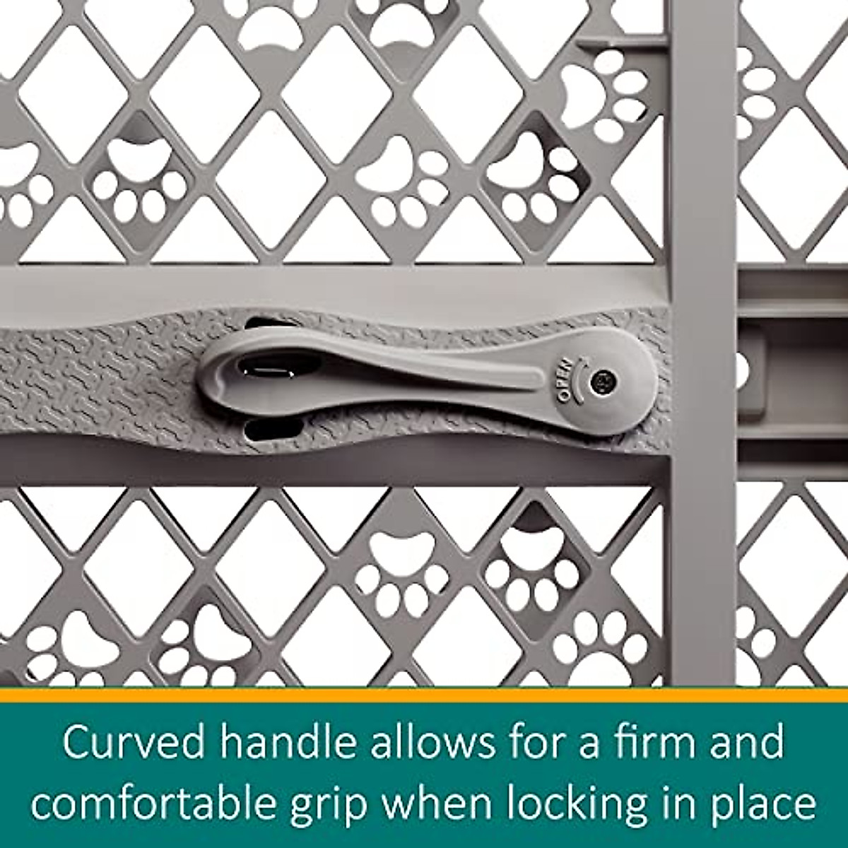 MYPET North States 40” Paws Portable Pet Gate: Made in USA, Expands & Locks in Place with No Tools. Pressure Mount. Fits 26"-40" Wide (23" Tall, Fieldstone)