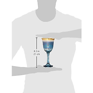 Lorren Home Trends Wine Blue-Corona Goblets Set of 6, 6 Count (Pack of 1)