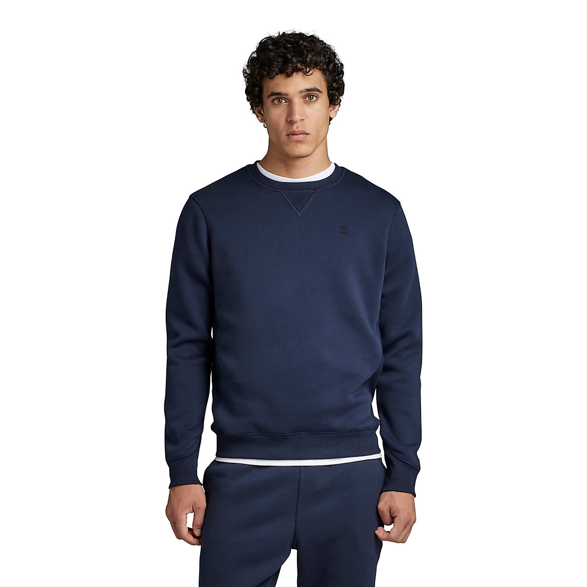 G-Star Raw Men's Premium Core Basic Sweatshirt, Sartho Blue, S
