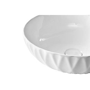 Davivy 15.3'' Round Vessel Sink with Pop Up Drain,Bathroom Vessel Sinks,Bathroom Sinks Above Counter,White Vessel Sink,Counter top Sink,Round Vessel Sinks for bathrooms