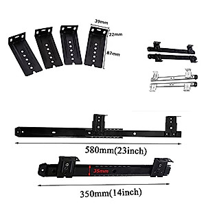 Drawer Slides 14inch Heavy Duty Metal Ball Bearing Slides Rails - for Under Table Keyboard Shelf Runners, Keyboard Tray Guides, Cabinet Furniture Slides, Drawer Repair Kit (Color : Black, Size : 350