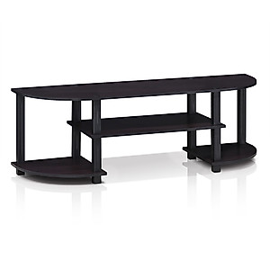Furinno Turn-S-Tube Wide TV Entertainment Center, Dark Walnut