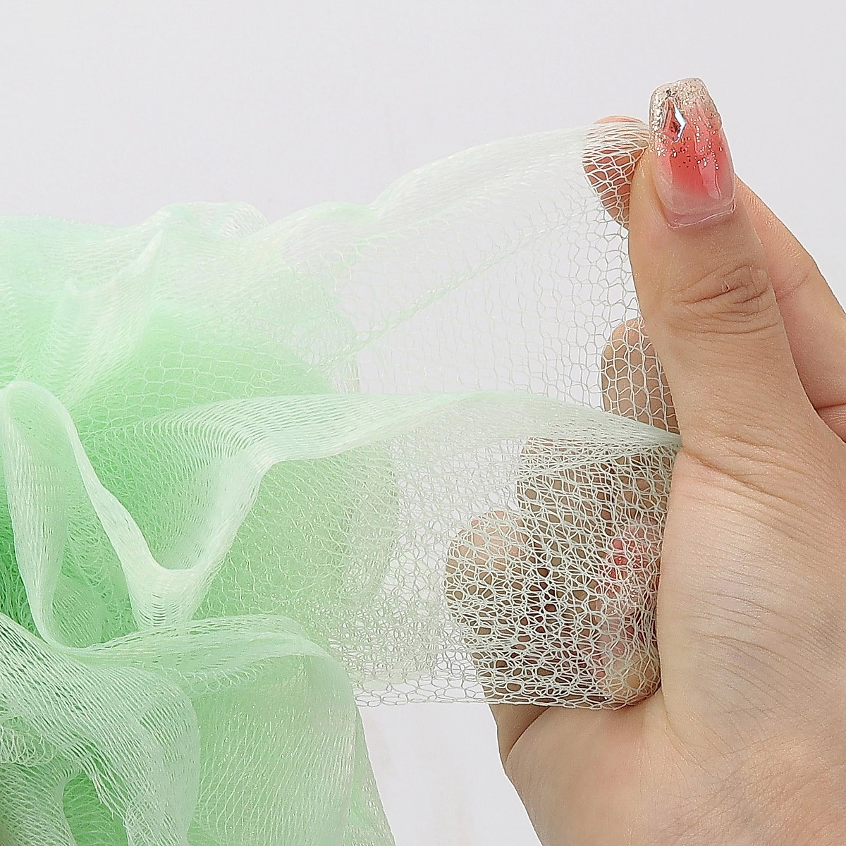 8 Small Mesh Pouf Bath Sponge - Mesh Loofah Body Exfoliating Shower Ball Shower Sponge