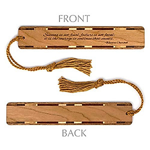Winston Churchill Courage Quote Engraved Wooden Bookmark - Also Available with Personalization - Made in USA