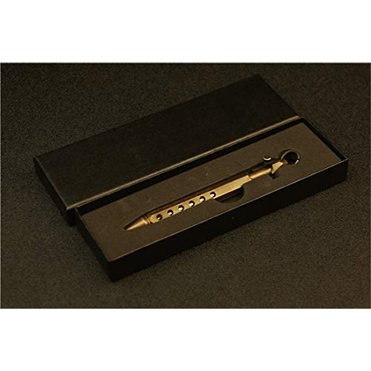SZHOWORLD Creative Solid Brass Bolt Action Pen, Hexagonal Six Edge Handmade Pocket Pen Gift Pen for EDC (Retro Black)