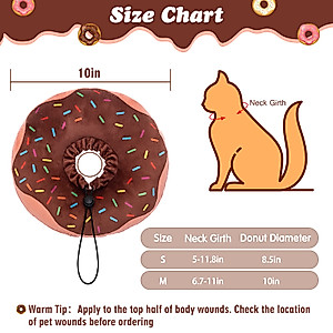 Cat Recovery Collar Cute Donut Cat Cone Collar Soft for Kitten and Cats After Surgery, Soft Adjustable Protective Pet E Collar Neck Cone Fit for Boy Girl Kitties Puppies Small Dogs, M