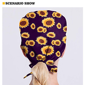 JoyLamoria Lovely Dachshund and Cactus Print Adjustable Cap with Sweatband, Tie Back Hat Hair Covering Cap for Men Women