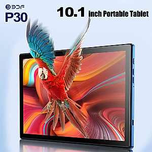 HUIOP Portable Tablet, P30 10.1 inch Portable Tablet MTK6762 Processor 4GB+64GB Memory 1280 * 800 Resolution Android 11.0 System Blue US Plug