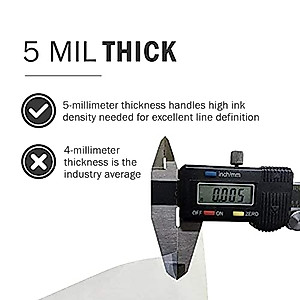 Screen Print Direct® Waterproof Inkjet Film Sheets(13" x 19" - 100 Sheets) - Transparency Film for Silk Screen Printing, Inkjet Film Sheets for Screen Printers - Screen Printing Supplies