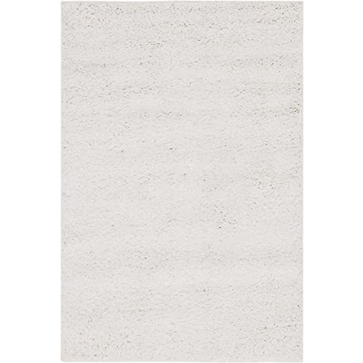 Rugs.com Zermatt Shag Collection Rug – 4' x 6' White Shag Rug Perfect for Entryways, Kitchens, Breakfast Nooks, Accent Pieces