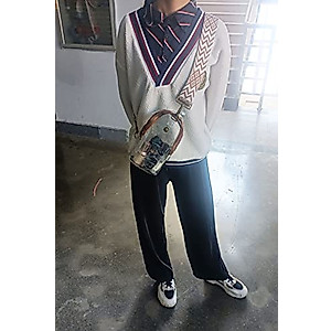 Clear Crossbody Bag Stadium Approved Clear Bag， PVC Crossbody Backpack with Adjustable, for Sports Concert Prom Party Present