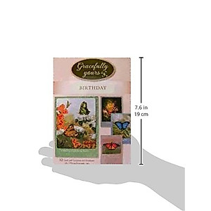 Gracefully Yours Blessed Birthday Greeting Cards Featuring Butterflies by Artist Larry Martin, 12, 4 Designs/3 Each with Scripture Message