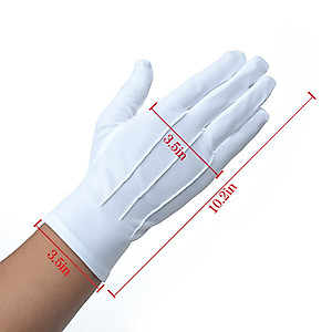 JISEN Men Police Formal Tuxedo Honor Guard Parade White Nylon Cotton Gloves 26cm
