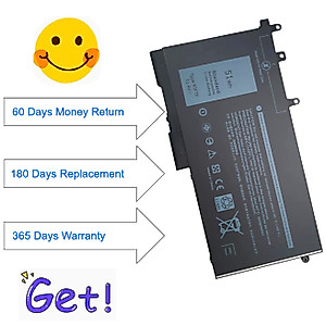 51Wh 93FTF Laptop Battery for Dell Latitude 5280 5480 5580 5590 5490 5288 5290 5290 5488 5495 E5280 E5480 E5580 E5490 E5590 E5480 E5290 E5591 Precision 15 3520 3530 D4CMT 83XPC 4YFVG 3DDDG