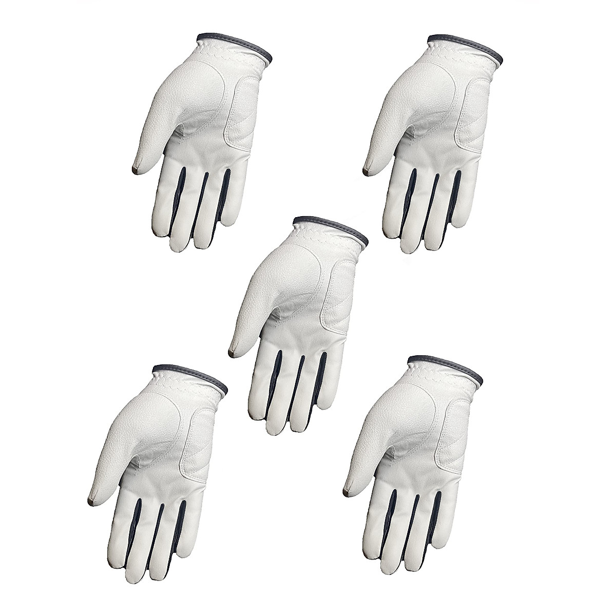 5 - All Weather Synthetic Golf Gloves (Left Hand for Right Hand Golfer) (M/L)