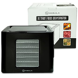 Nebula Food Dehydrator with 6 Stainless Steel Trays, LED Touch Control Design, Adjustable Digital Temperature 35-70C and 48 Hour Timer, Food Dryer for Fruit, Veg, Meat, Mushroom, Herb, Seed
