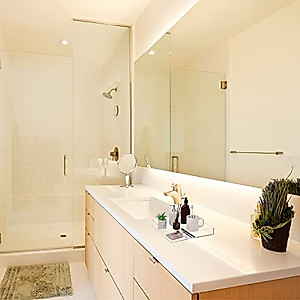 MIKINEE 12×12 Inches Clear Acrylic Sturdy Serving Tray Decorative Ottoman Coffee Table Trays Water Proof Bed Tray Counter Top Organizer