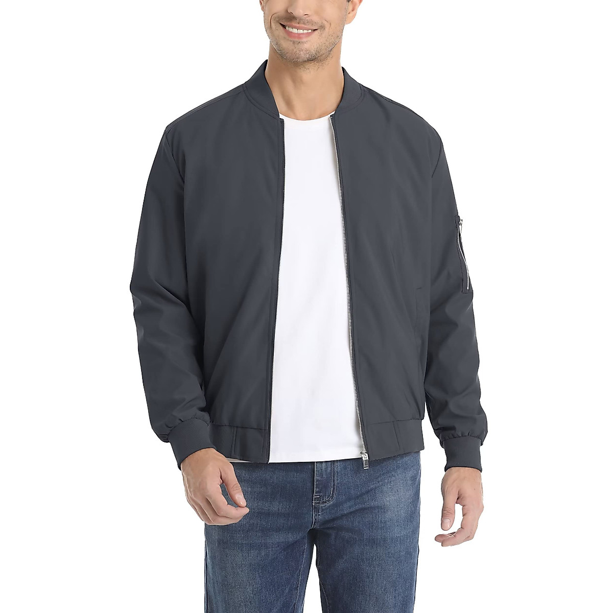 KEFITEVD Men's Windproof Bomber Jackets Varsity Jacket Men Classic Fit Bomber Jackets Men Military Windbreakers Work Jackets for Men