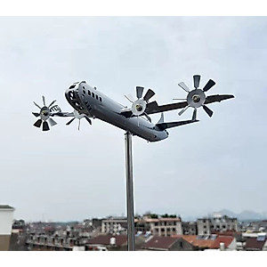 MAGIKEY B-29 Super Fortress Wind Spinner 3D Unique and Magical Metal Windmill Outdoor Wind Sculpture Kinetic Sculpture for Yard/Garden/Decor Decoration