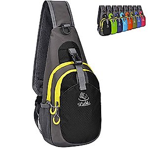 Peicees Small Sling Backpack Shoulder Chest Crossbody Bag Lightweight Nylon Hiking Daypack for Women Men