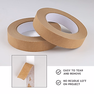 Lichamp 3 Pack Brown Painters Tape 1 inch, Brown Masking Tape 1 inch x 55 Yards x 3 Rolls (165 Total Yards)