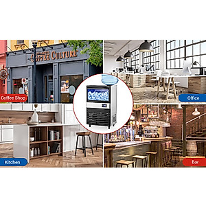 GarveeTech 120Lbs/24H Commercial Ice Maker Machine, 26lbs Storage Bin, 60Pcs Clear Ice Cubes, Stainless Steel Under Counter Freestanding Ice Machine for Home/Party/Bar/Restaurant, 2 Water Inlet Modes