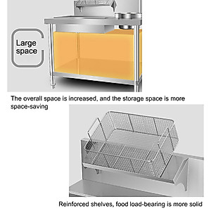 Breading Table Fried Food Prep Station, Stainless Steel Breading Table, commercial fried food prep table, Adjustable Feet, for Commercial Kitchens and Restaurant Businesses