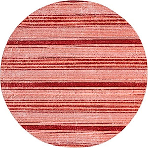Unique Loom Gemstone Collection Area Rug - Topaz (Round 9' 8" x 9' 8", Rusty Pink Rose/Red)