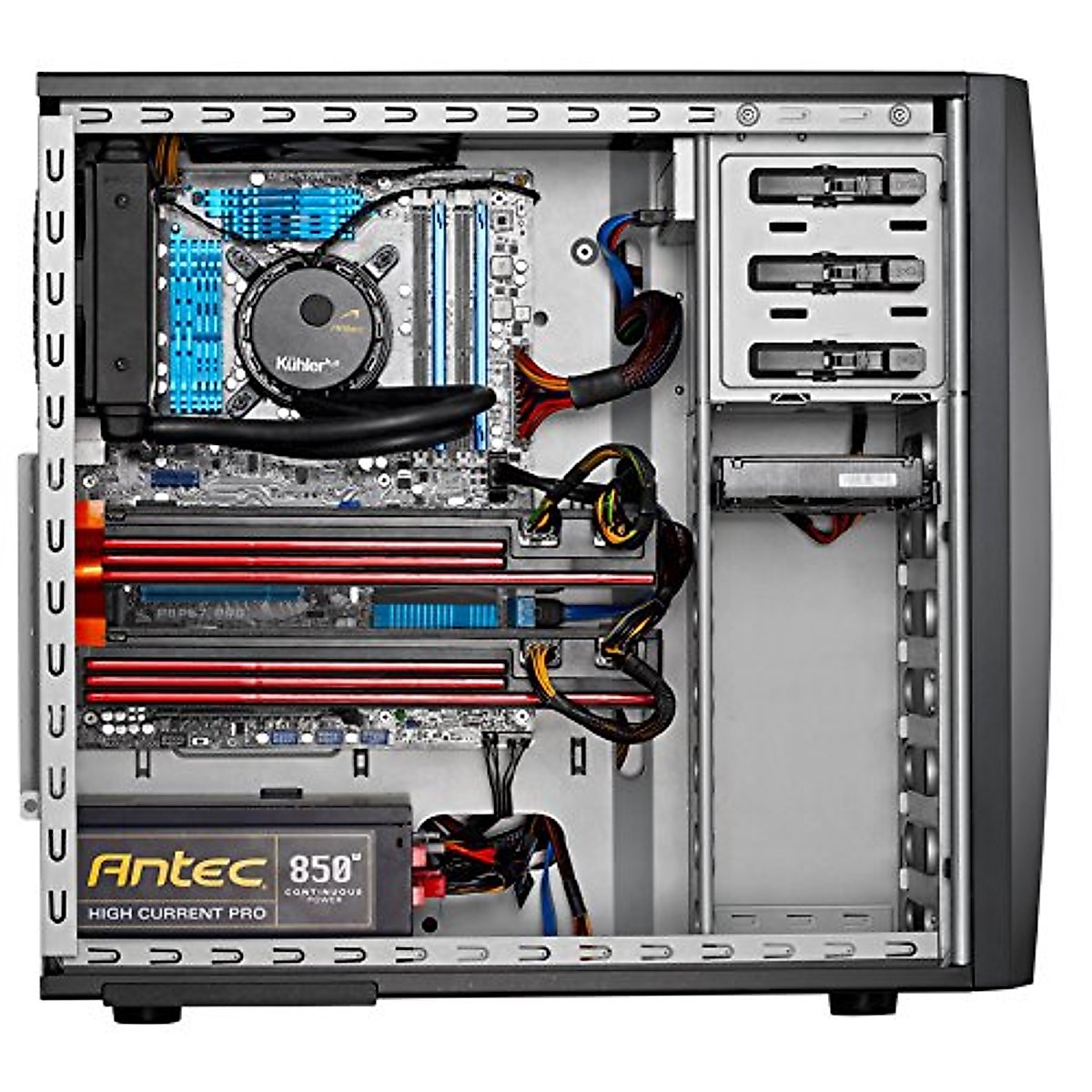 Antec Gaming Series Three Hundred Two Mid-Tower PC/Gaming Computer Case with 9 Tool-Less Drive Bays, 2 SSD, 120/140mm Fans x 2 Pre-Installed, 4 Fan Mounts for ATX, M-ATX and Mini-ITX,Black