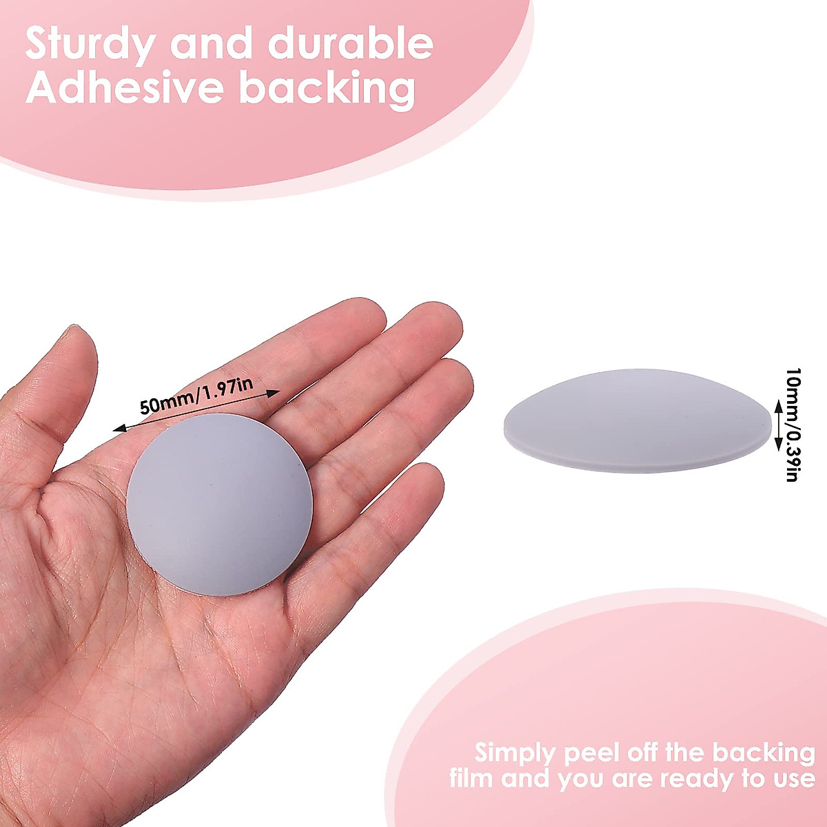 6PCS Door Stoppers Wall Protector Door Handle Bumper Door Knob Bumper Cover Door Stopper Self-Adhesive Silencer for Cabinet Furniture Home Office Glass Table Door Protectors