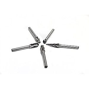 YUFUTOL Carbide Burrs for Aluminum - 5pcs Aluma Cut Carbide Rotary Burr Files Set 1/4"(6.35mm) Shank for Die Grinder Drill,Metal Carving,Polishing,Engraving, Drilling