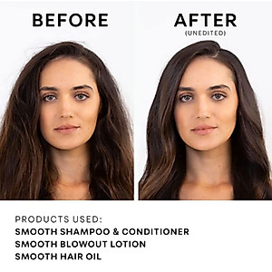 NATURELAB. TOKYO Perfect Smooth Blowout Lotion: Heat and Color Protection, Control Unruly Hair, Detangle, and Hydrate for Smooth, Sleek Hair I 4 FL OZ / 120ml