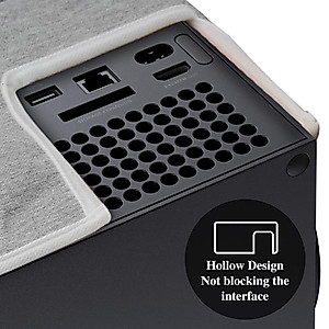 U/D Xbox Series X Console Dust Cover Custom Designed for Xbox Series X Console Thick Cotton Precision Cut Easy Access Cable Port(Horizontal Position)